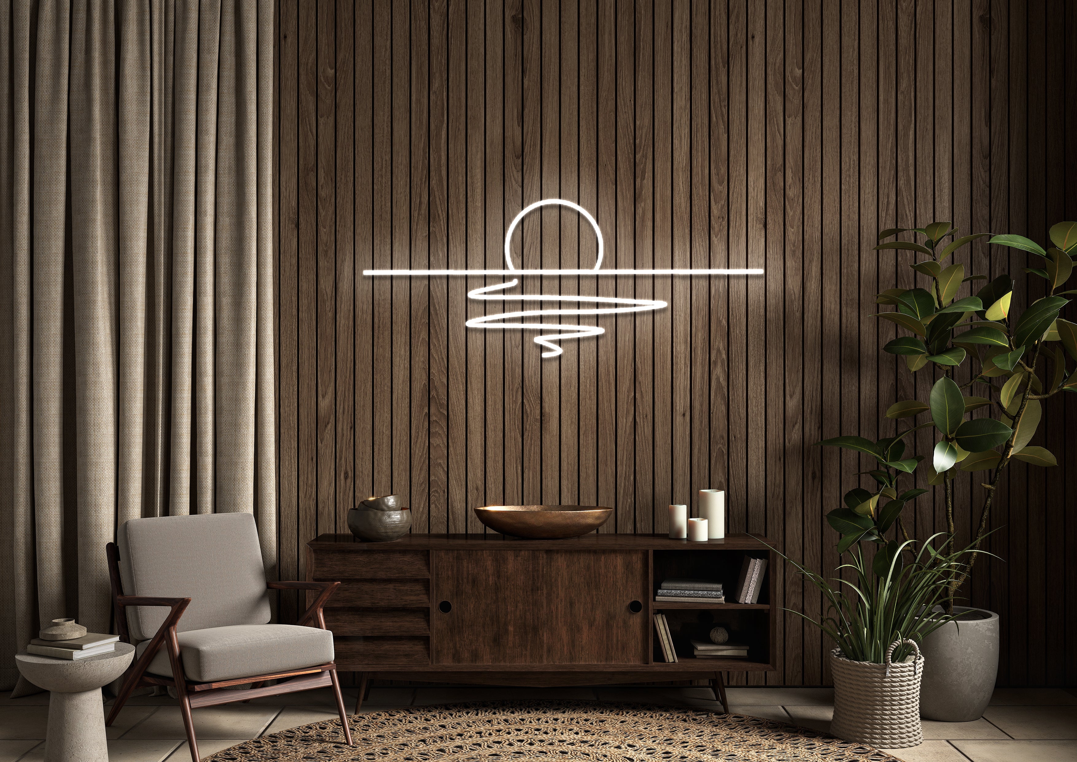 Sunset (Single Line) - Neon Sign – Lightbylarry